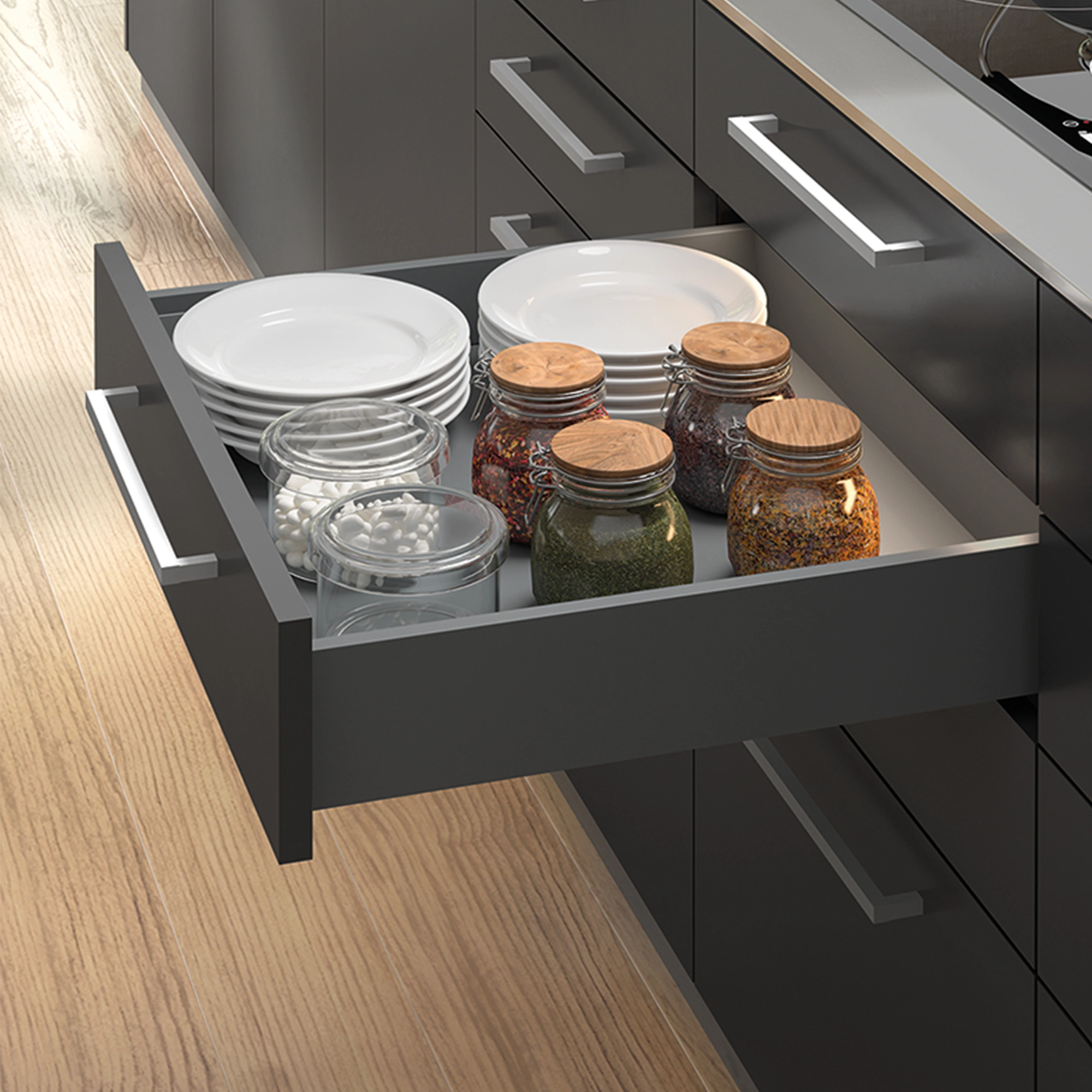 Kit cassetto per cucina o bagno Vertex di altezza 178 mm con pannelli ...