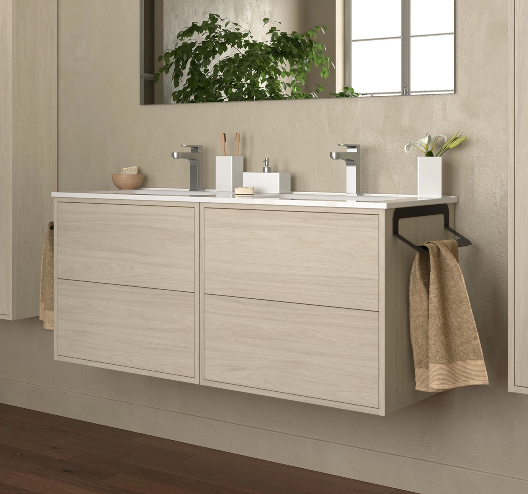Set Bagno Completo NARCISO 120 cm senza Specchio - Legno